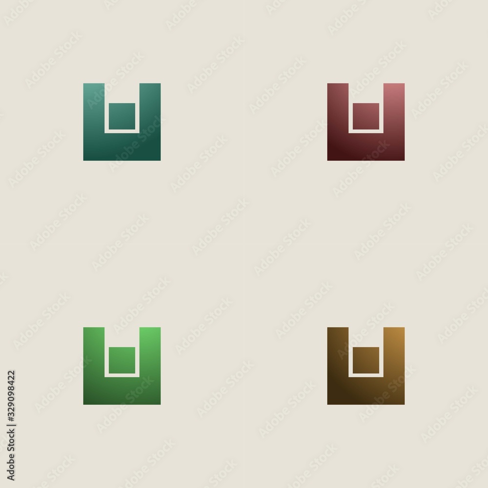 Rectangular Logo with Gradations of Color Stock Vector | Adobe Stock