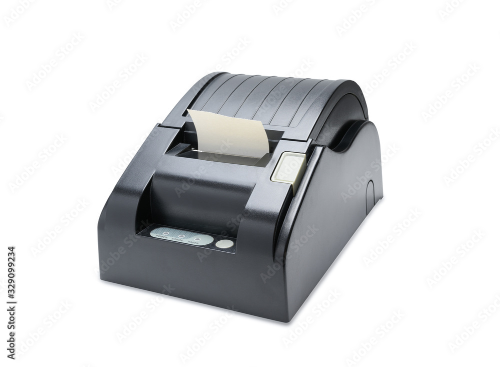 Office equipment, A point of sale receipt printer printing a receipt on ...