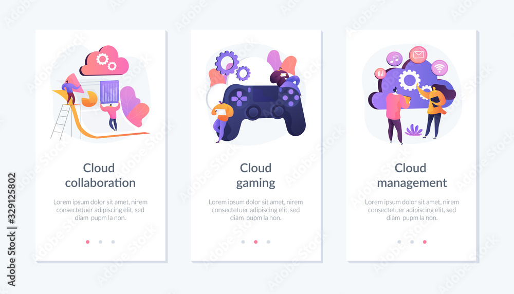 Vector de Stock Computing technology. Internet of things. Cloud collaboration, cloud gaming ...