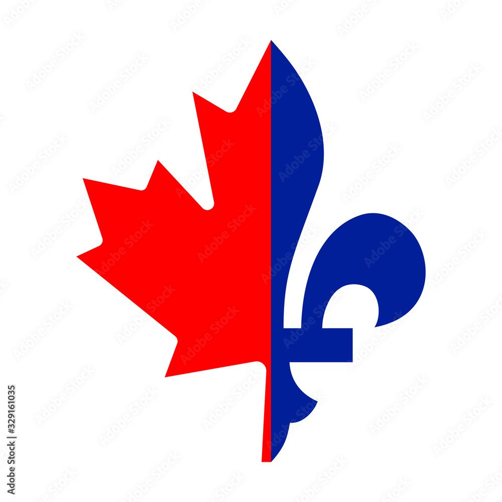 Vector illustration of a combination of Maple leaf and Fleur de lis ...