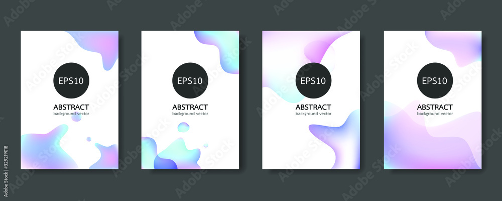 Liquid Gradient color background design. Set of poster covers with ...