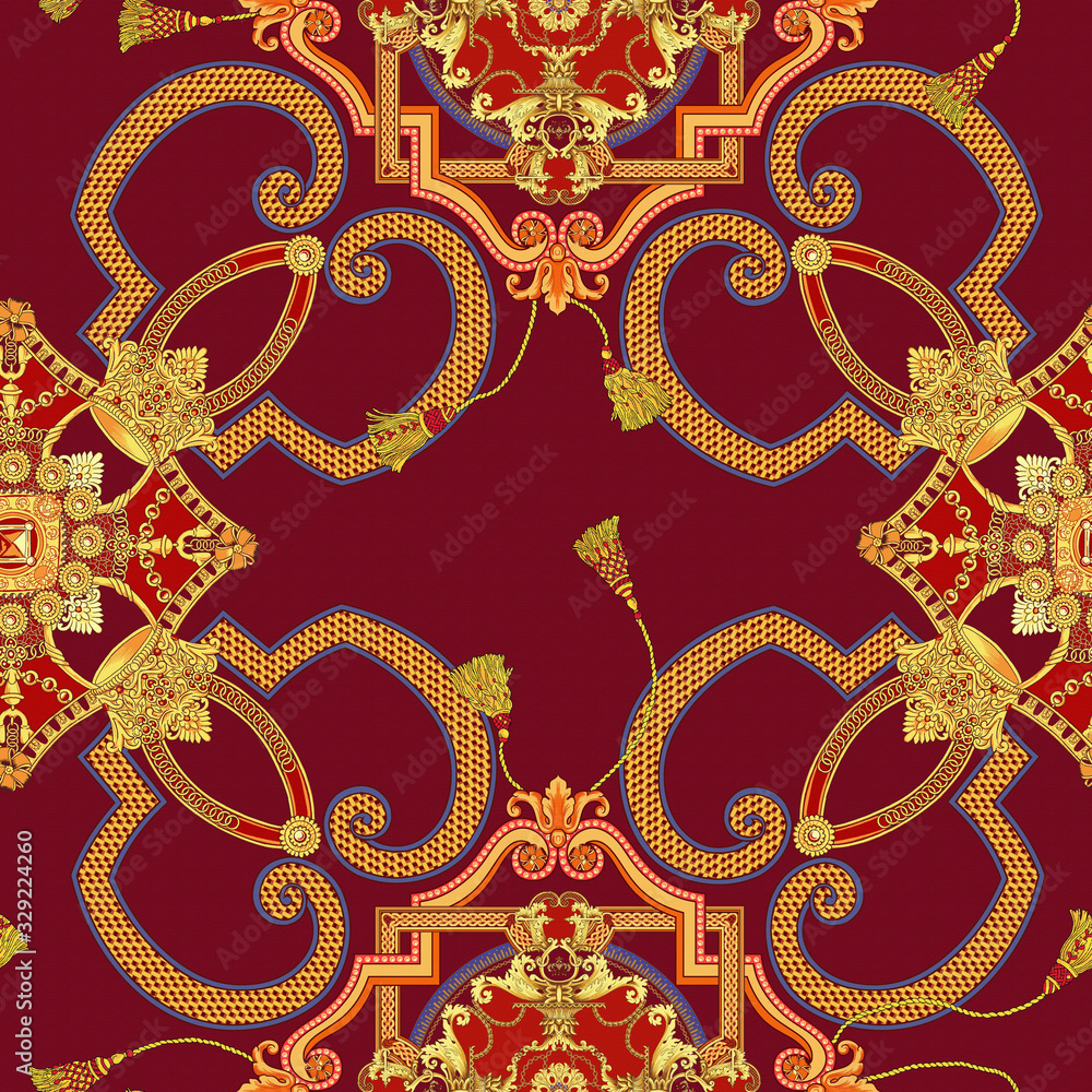 Exquisite baroque design, rococo design, suitable for textile clothing ...