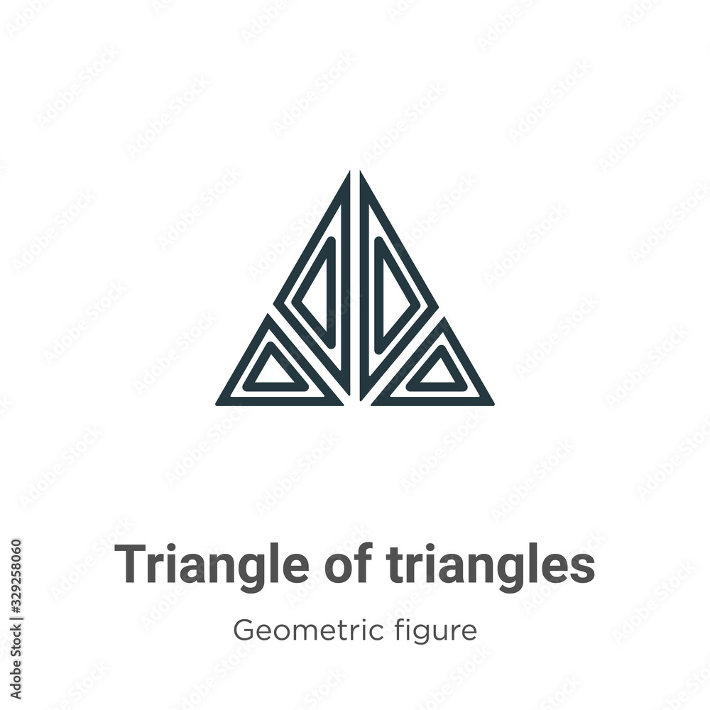 Стоковое векторное изображение «Triangle of triangles outline vector ...