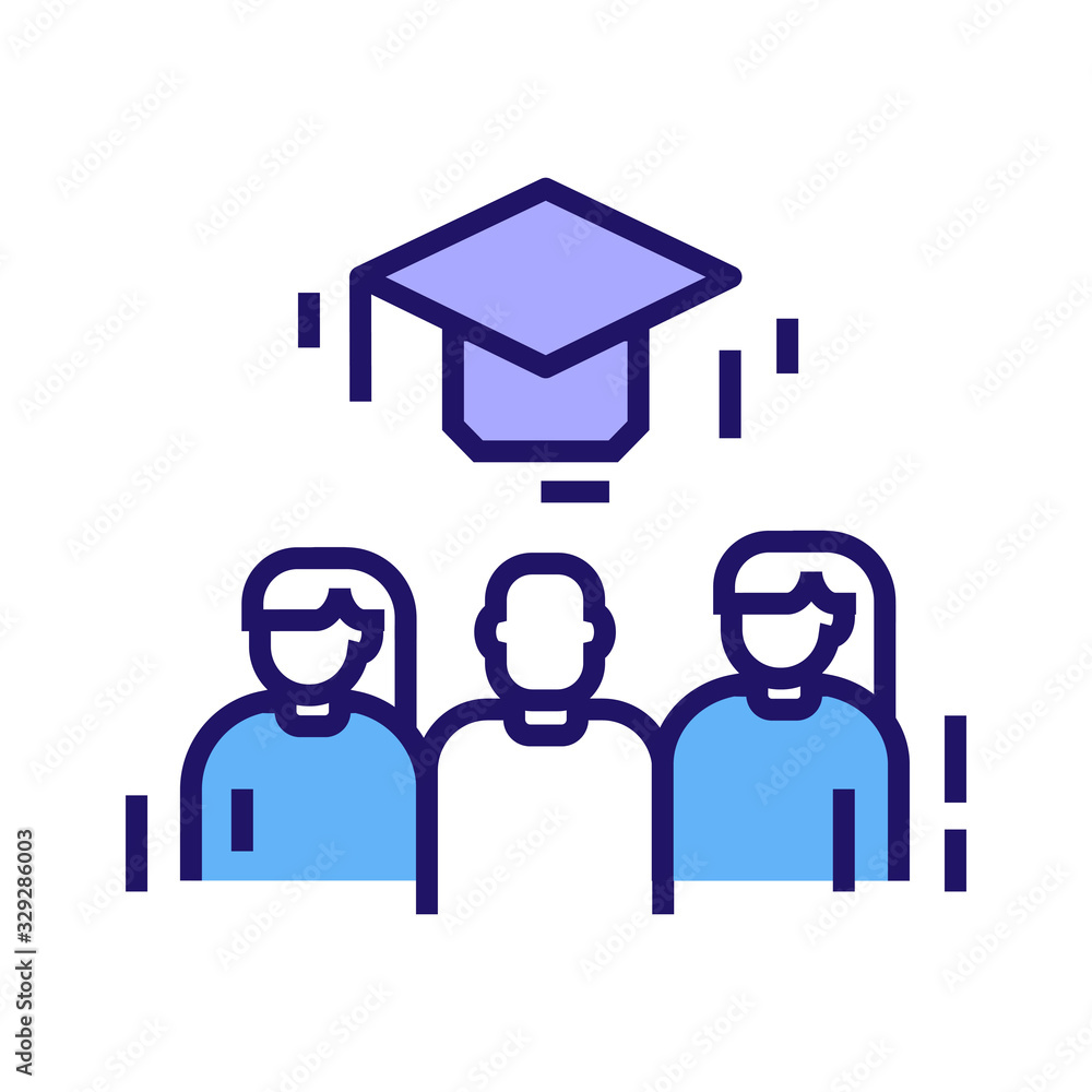 Courses training color line icon. Investing in yourself. People skill ...