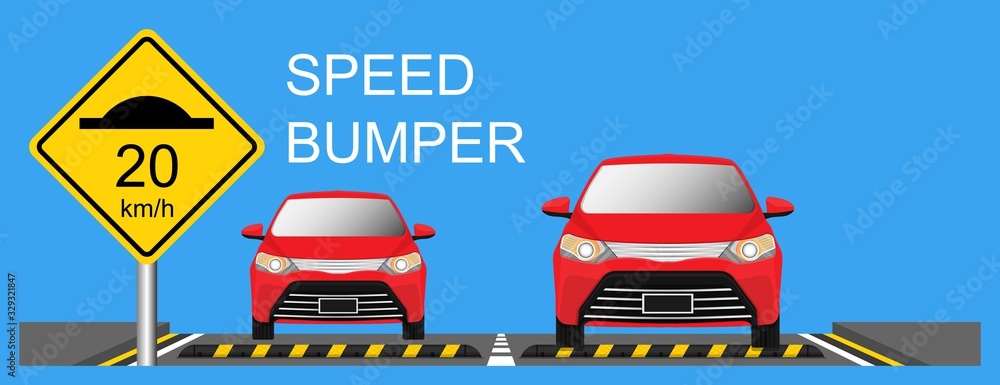 reduce speed bumpers safety device pedestrian public zone prevent crash ...