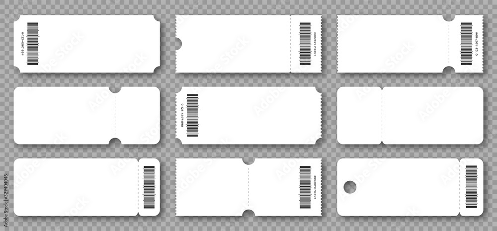 Vector de Stock Set of blank tickets, coupons and vouchers with ruffle ...