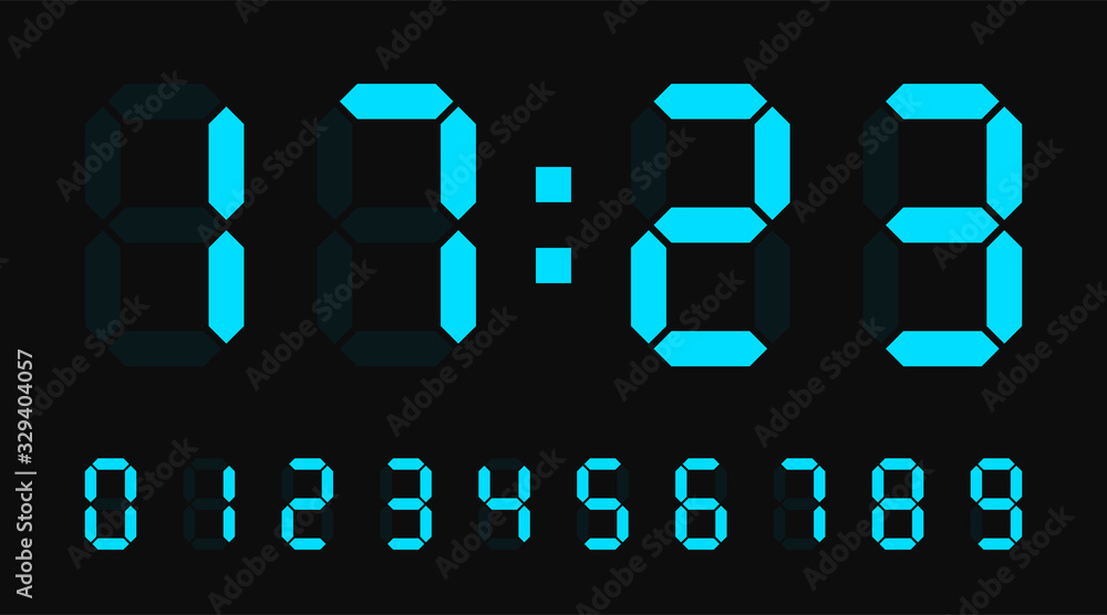 Digital led numbers. Electronic or digital clock counter with led ...