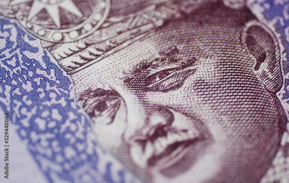 Malaysia currency of Malaysian ringgit banknotes background. Paper ...