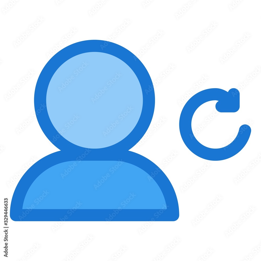 Reload user icon in flat style. Refresh profile symbol. User avatar ...