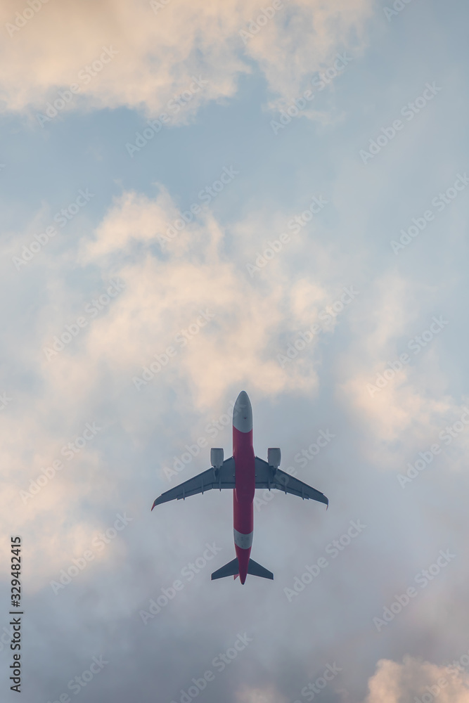 Beautiful images of white and red planes flying in the sky with a ...