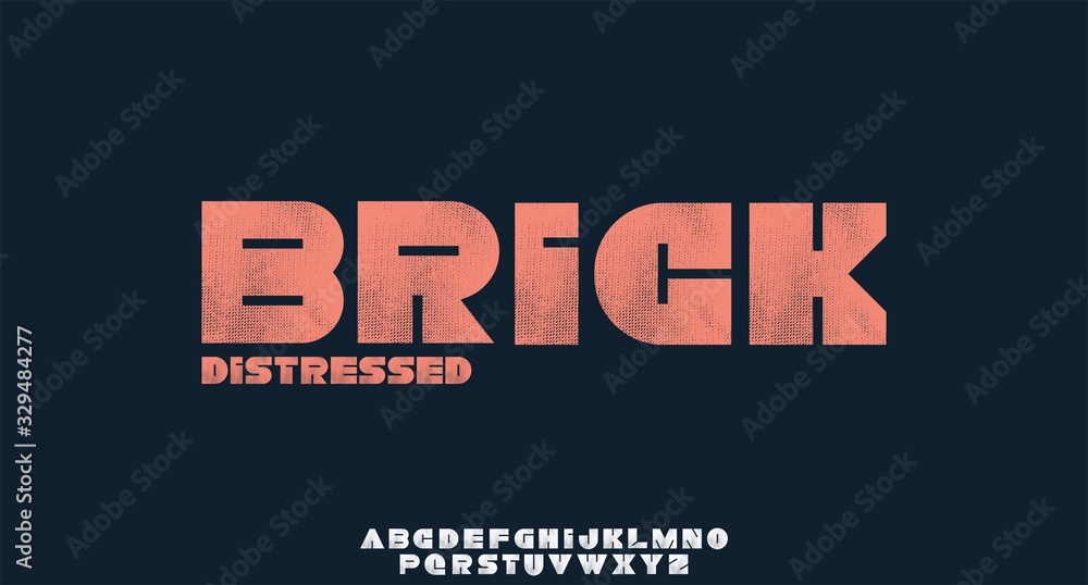 BRICK, GEOMETRIC SHAPE FONT VECTOR TYPEFACE ALPHABET TYPESET Stock ...