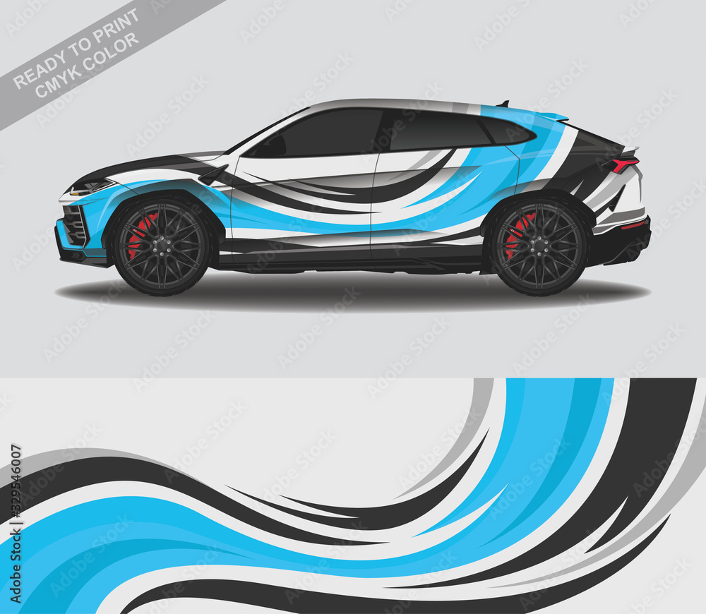 Car wrap decal design vector, custom livery race rally car vehicle ...