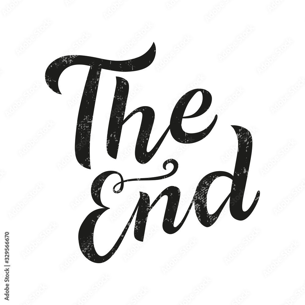 เวกเตอร์ Stock The end lettering text on background. Handmade ...