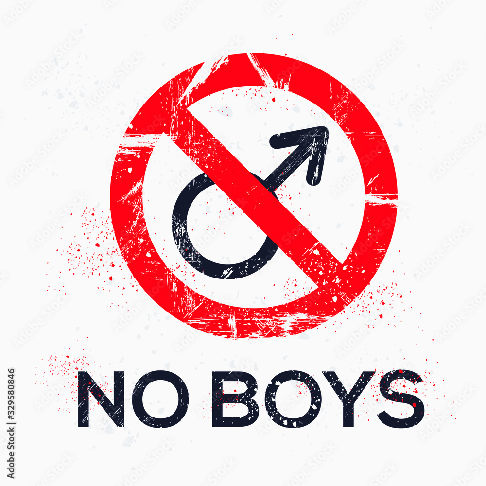 Warning sign (no boys), vector illustration. Stock Vector | Adobe Stock