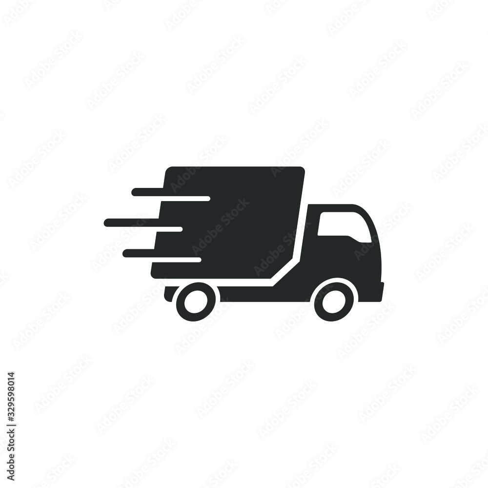 Fast shipping delivery truck Icon vector sign isolated for graphic and ...