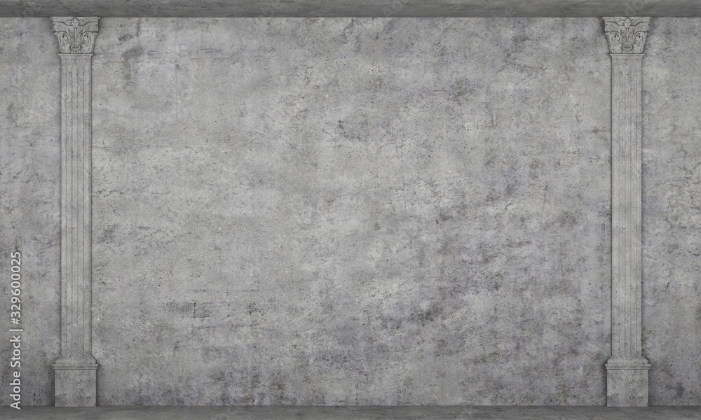 two concrete columns Stock Photo | Adobe Stock