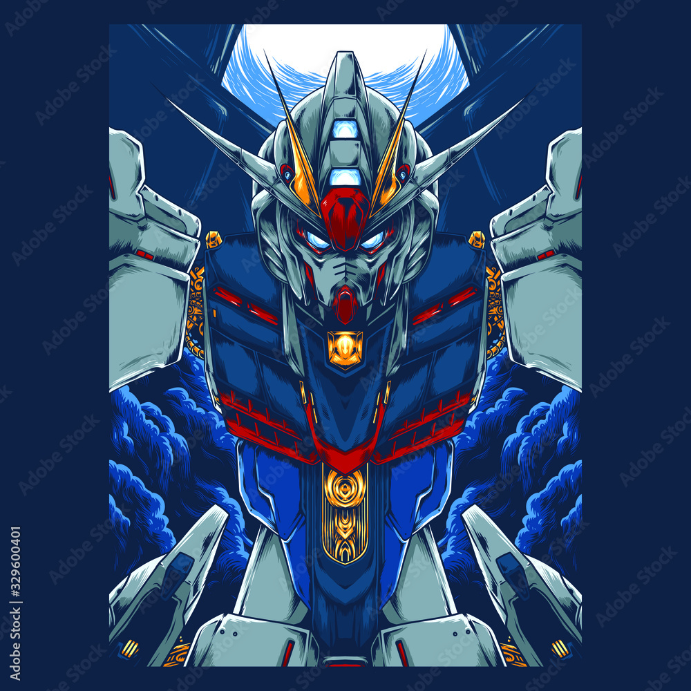 Mecha Robot Illustration Stock Vector | Adobe Stock