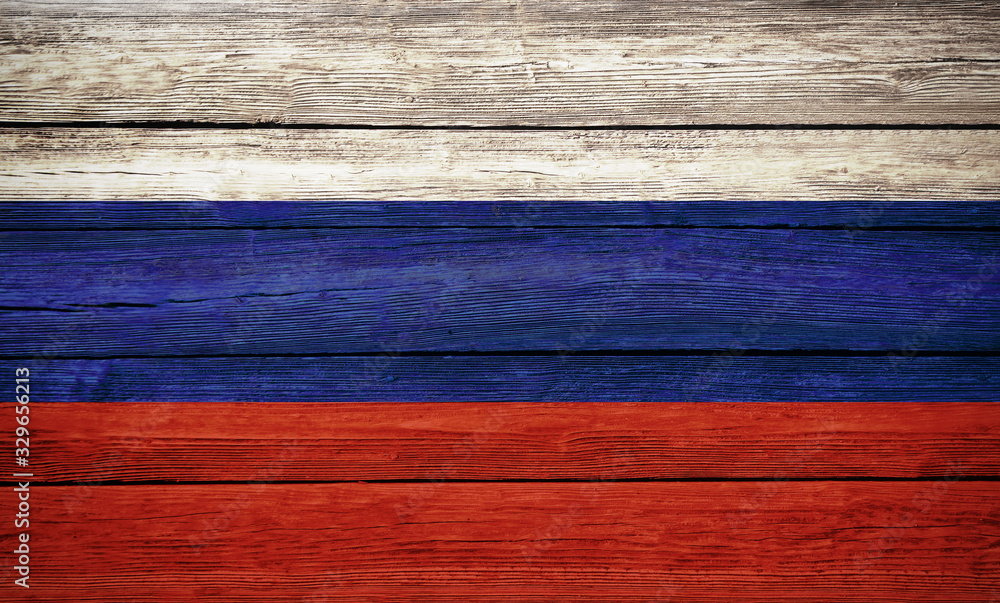 Russian flag wooden plank background Stock Photo | Adobe Stock