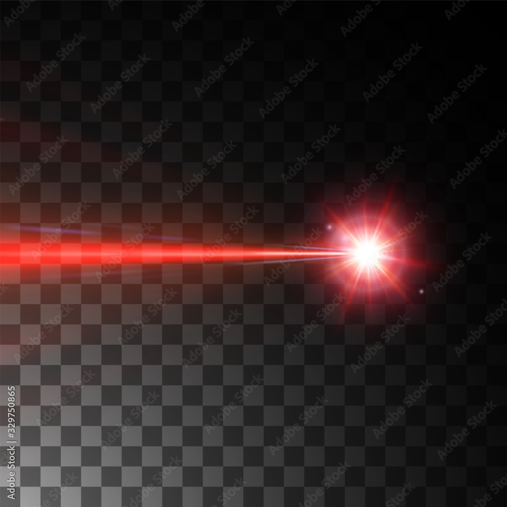 red laser beam. vector illustration Stock Vector | Adobe Stock