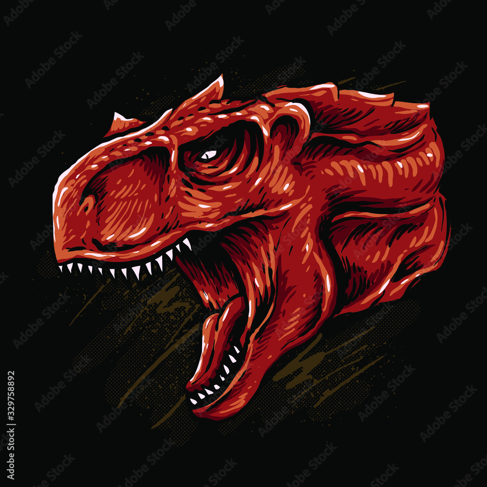 Carnotaurus head vector illustration Stock Vector | Adobe Stock