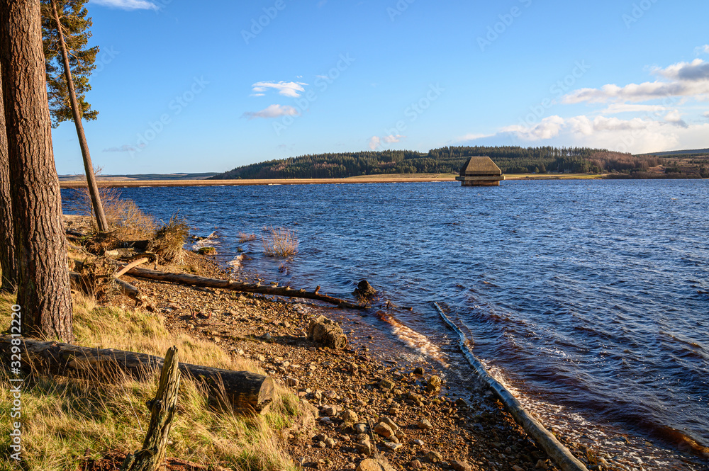 Kielder Water and Dam lakeside view, st Kielder Water and Forest Park ...