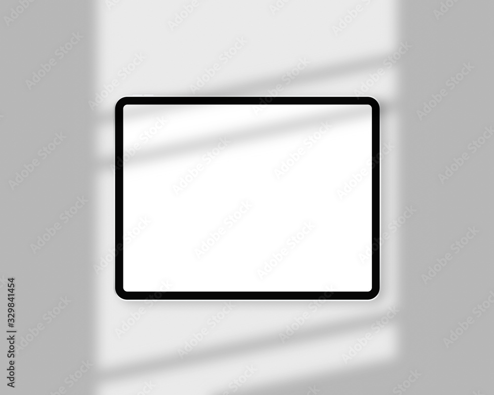 Tablet mockup on minimal background. Modern tablet display mockup scene ...