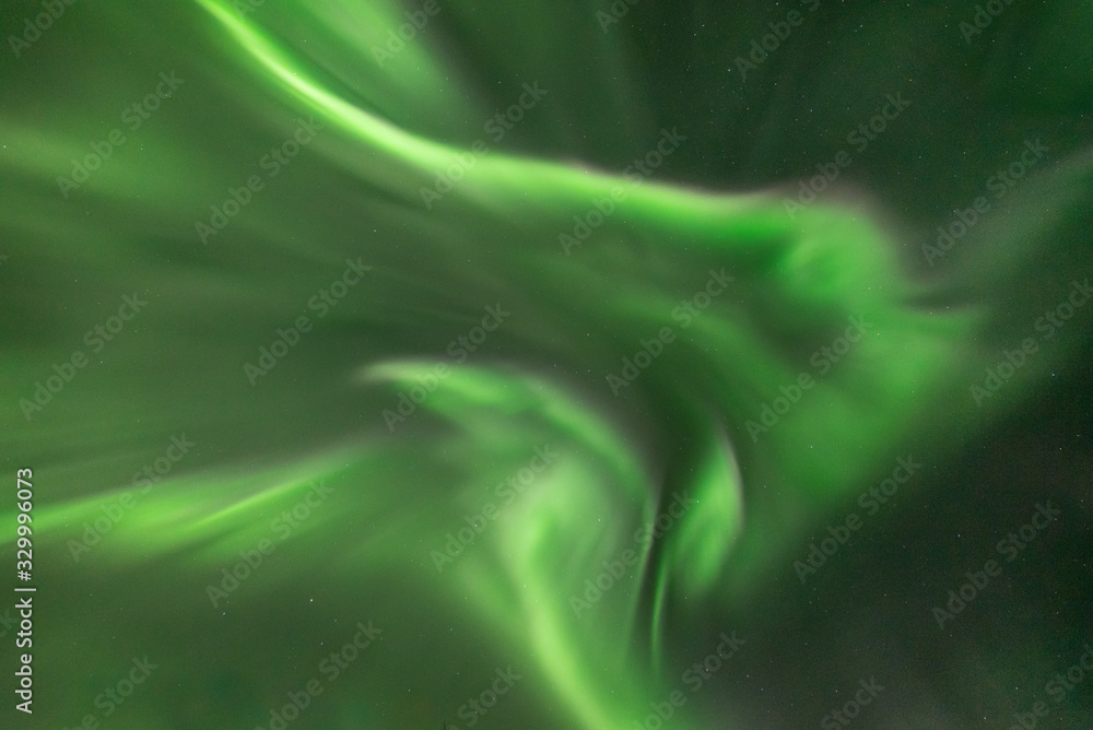 Looking up into Aurora Borealis Northern Lights Yukon Territory Canada ...