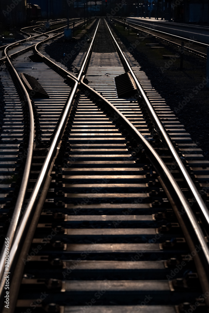 Stock-Foto „Weiche Weichen Schienen Gleise Eisenbahn Bahnhof Technik ...