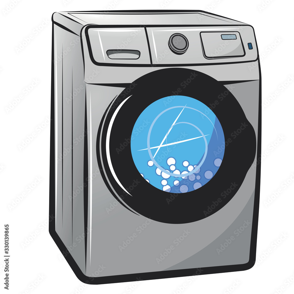 Washing machine. Vector cartoon illustration isolated on white ...