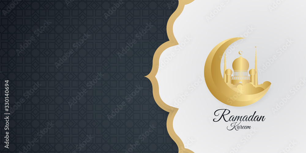 Luxury islamic black gold ramadan gradient background Stock Vector ...