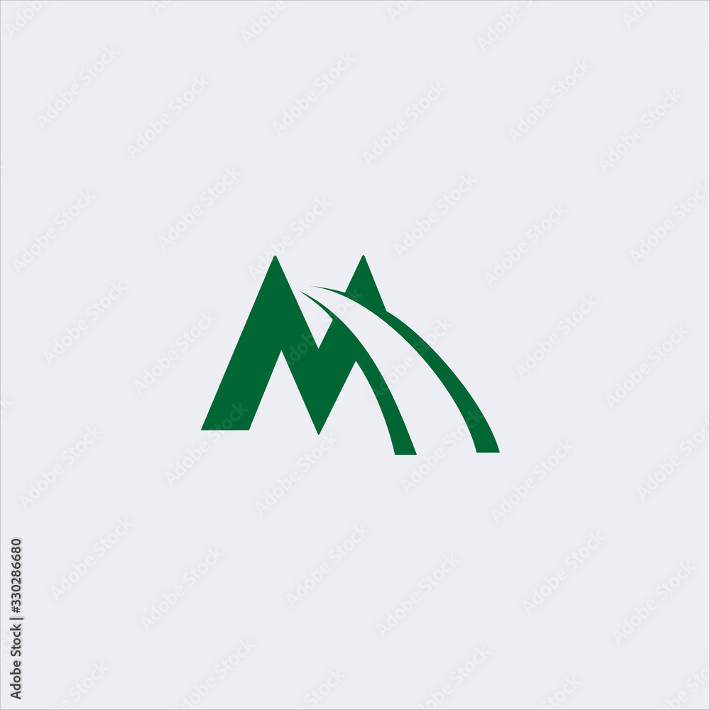 letter m and road line logo design template Stock Vector | Adobe Stock