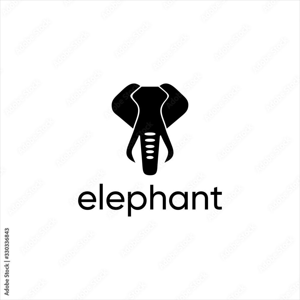wild animal big elephant logo design Stock Vector | Adobe Stock