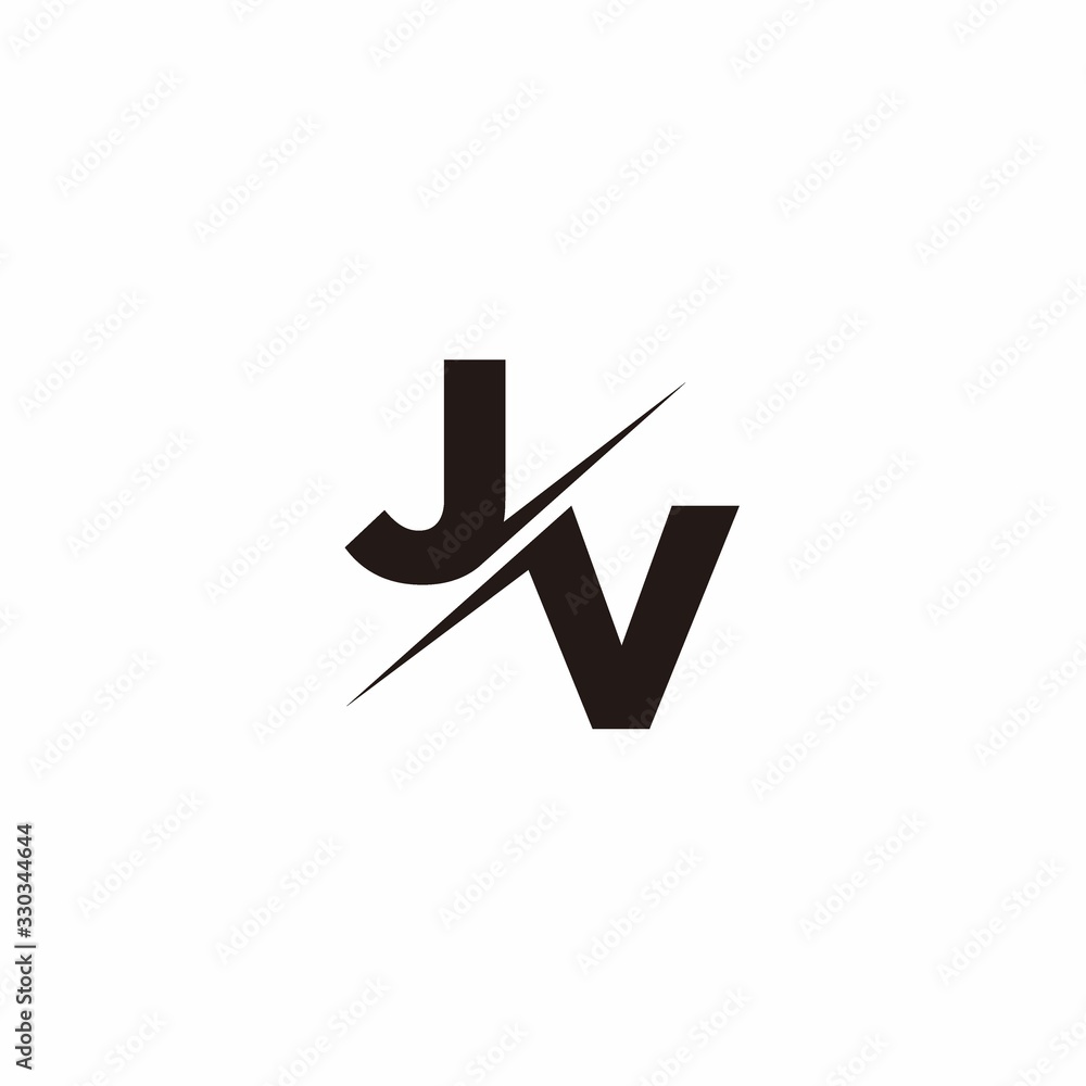 Logo Monogram Slash concept with Modern designs template letter JV ...