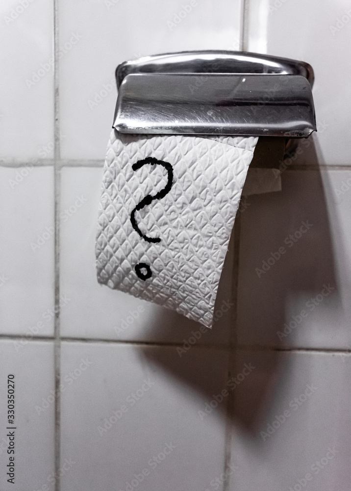 Toilet paper with hand drawn question mark Stock Photo | Adobe Stock