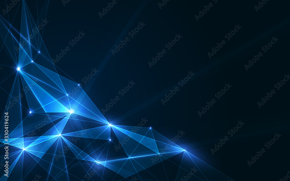 Connected polygons plexus vector background, digital data visualization. vector illustration ...