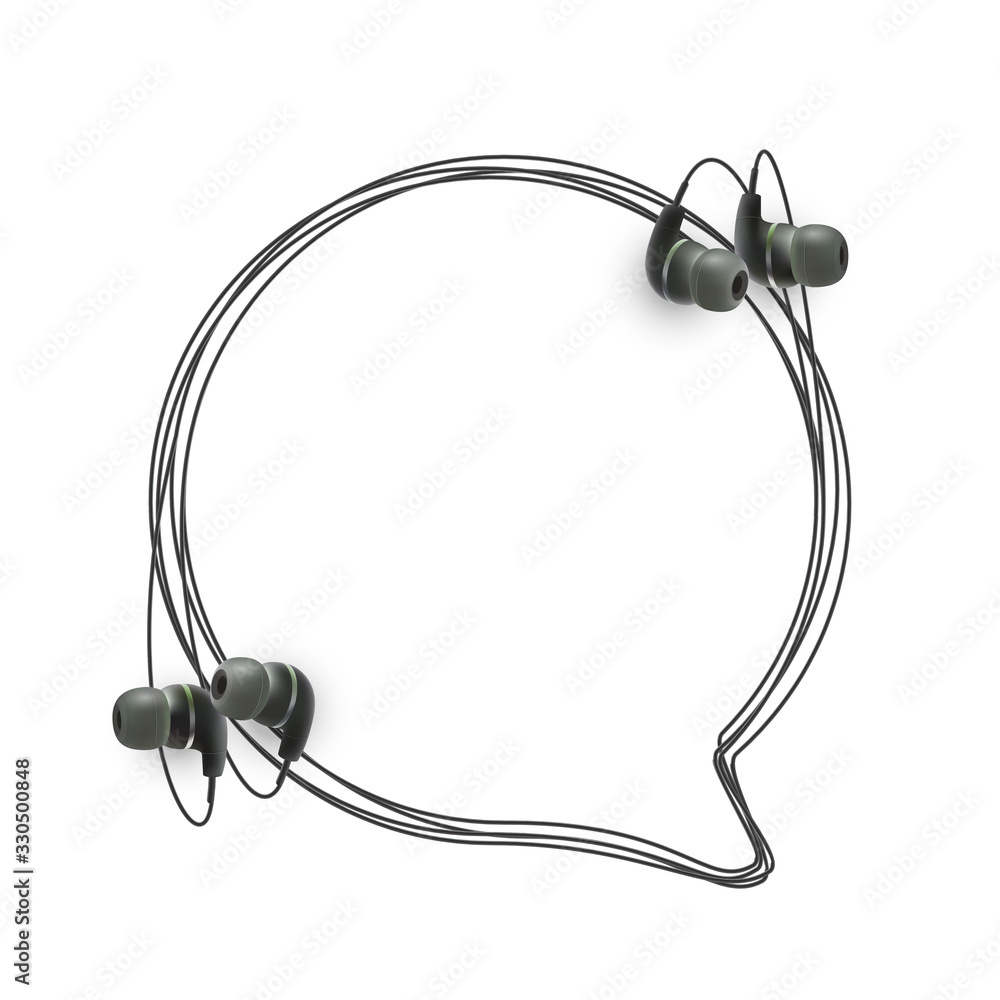 Innovative music quotation template in headphones quotes isolated on ...