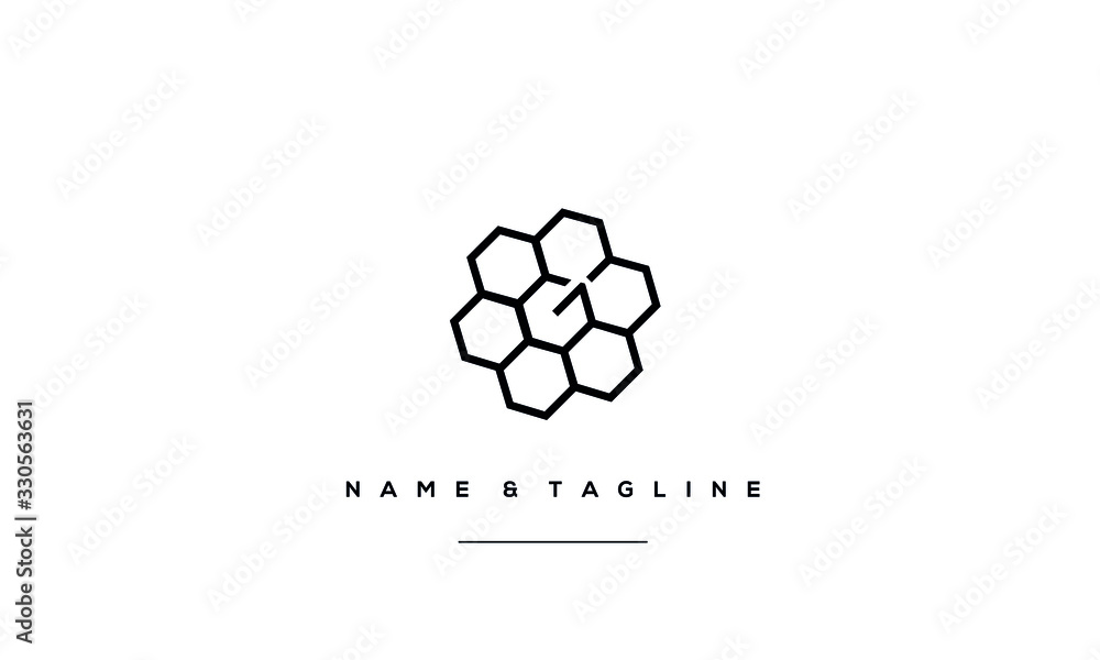 Alphabet letter icon logo G with bee hive Stock Vector | Adobe Stock
