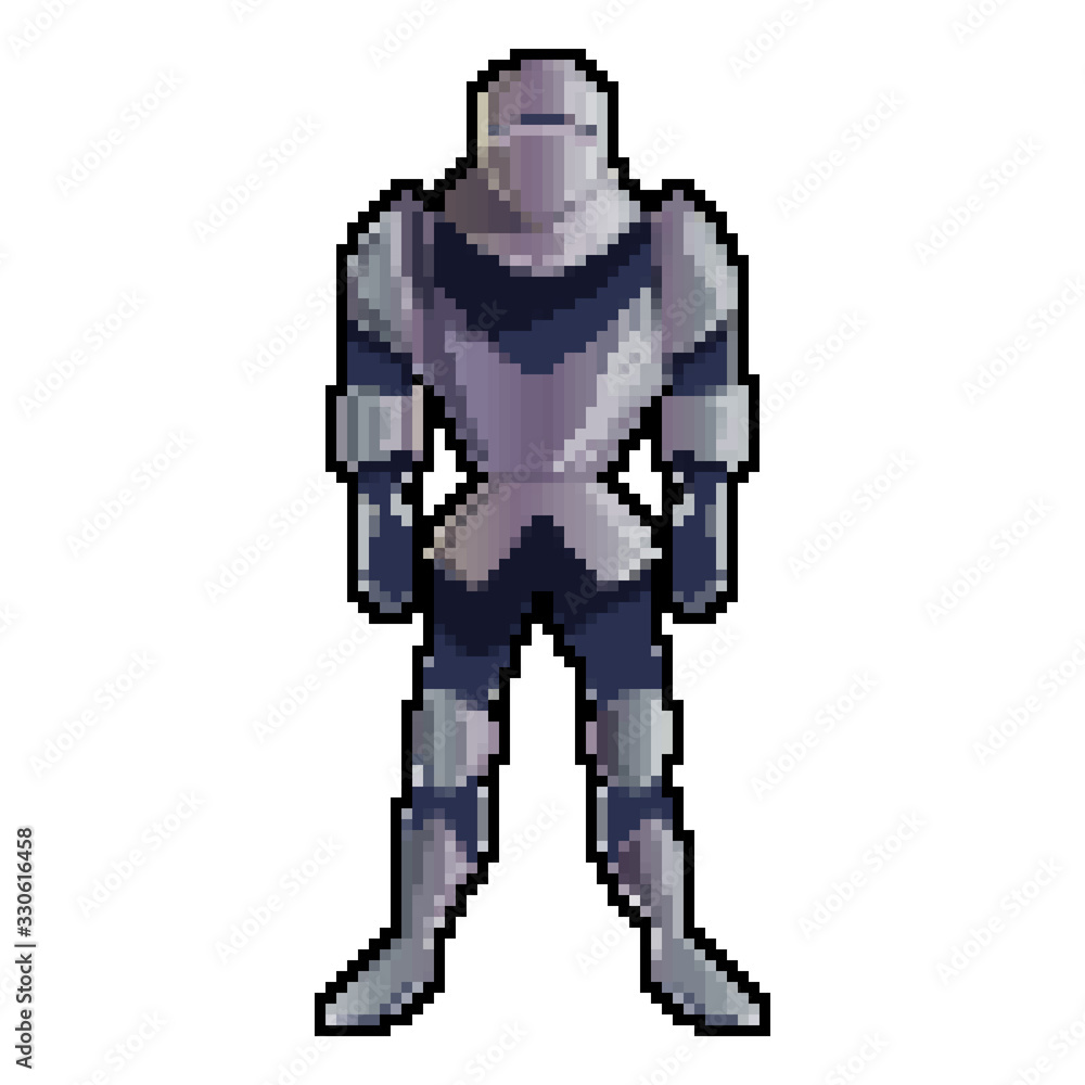 Knight pixel art on white background. Vector illustration Cartoon ...