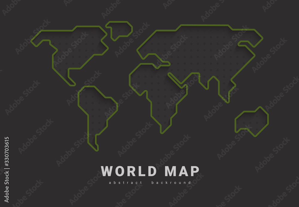 Стоковое векторное изображение «World vector map. Earth planet stylized template line outline ...