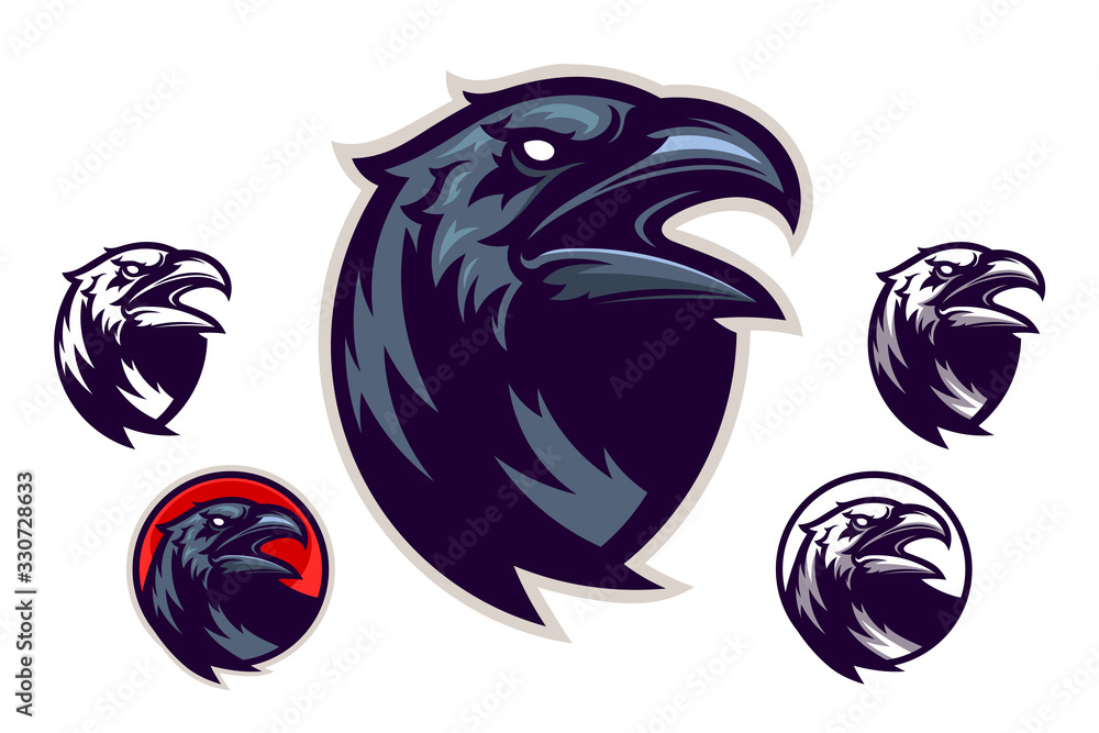 Raven vector emblem Stock Vector | Adobe Stock
