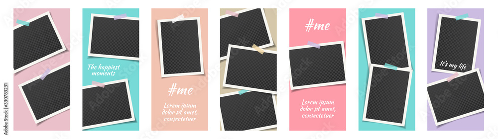 Editable template for social networks stories, vector illustration ...