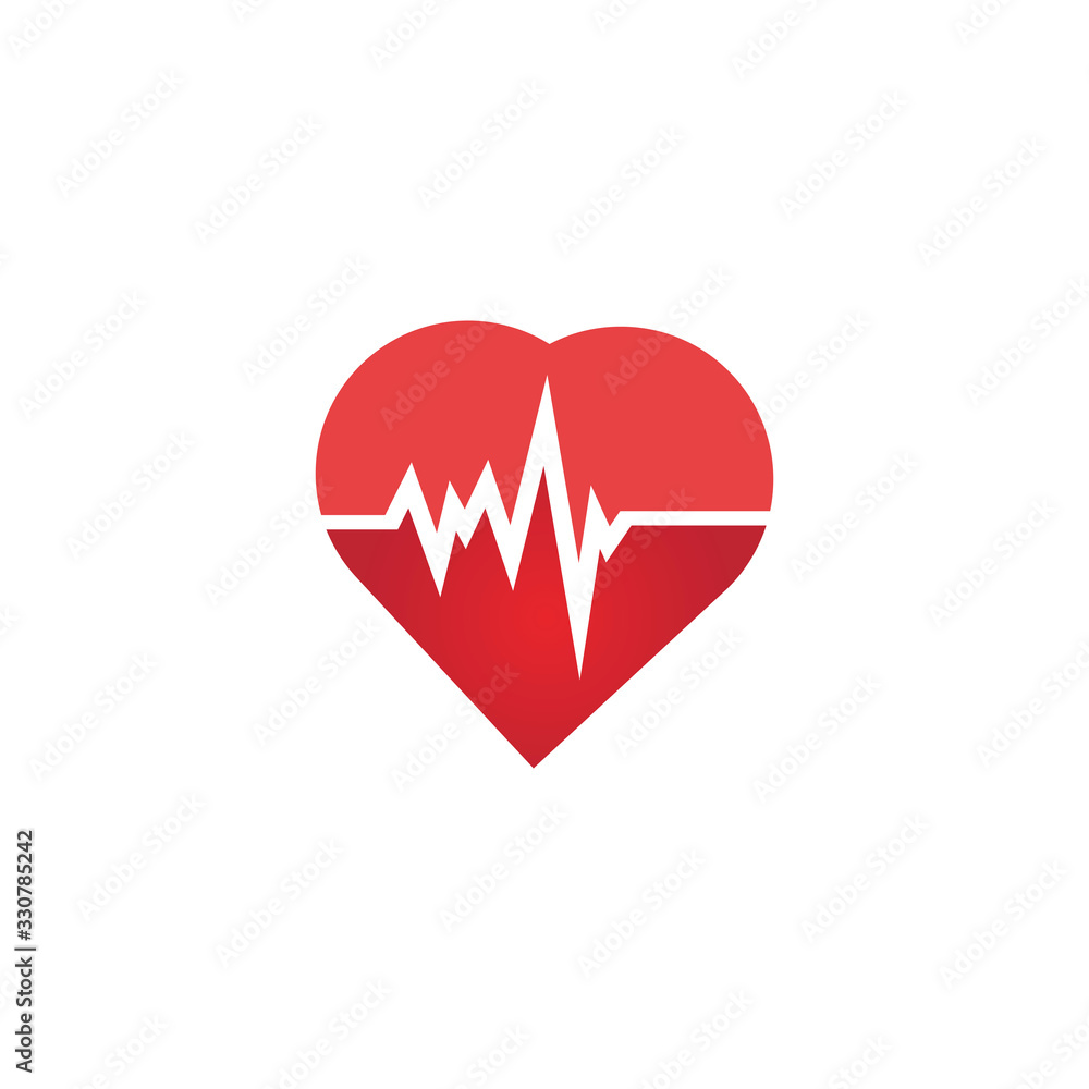 Vector de Stock Heart rate icon - health monitor. Red Heart Rate.Blood ...