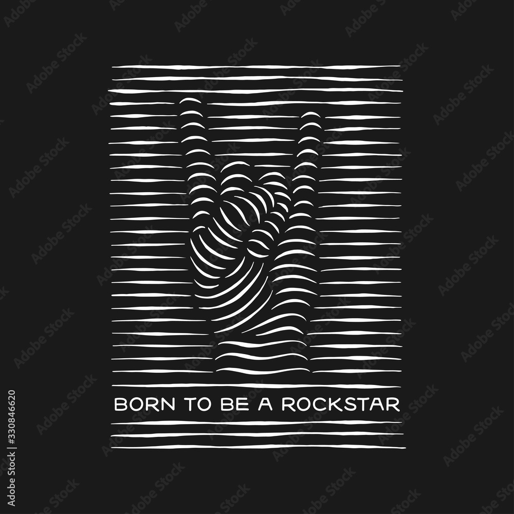 Born to be a rockstar rock gesture t-shirt design. Vector illustration ...