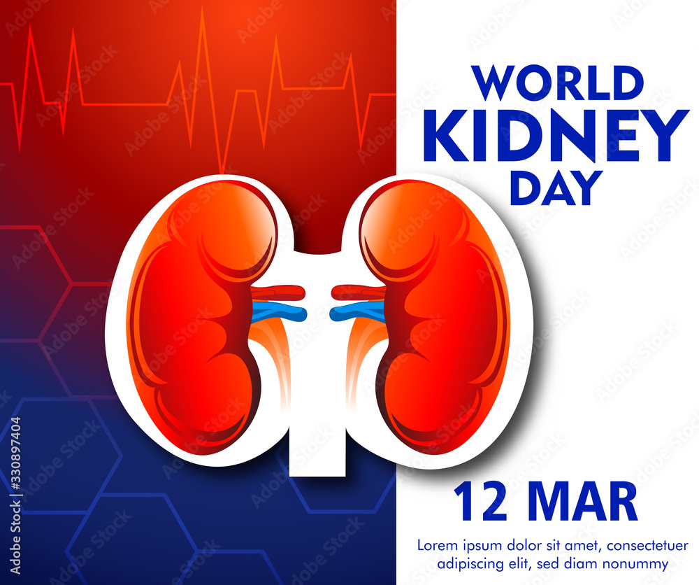 Illustration Of World Kidney Day Poster Or Banner Background.Kidney ...