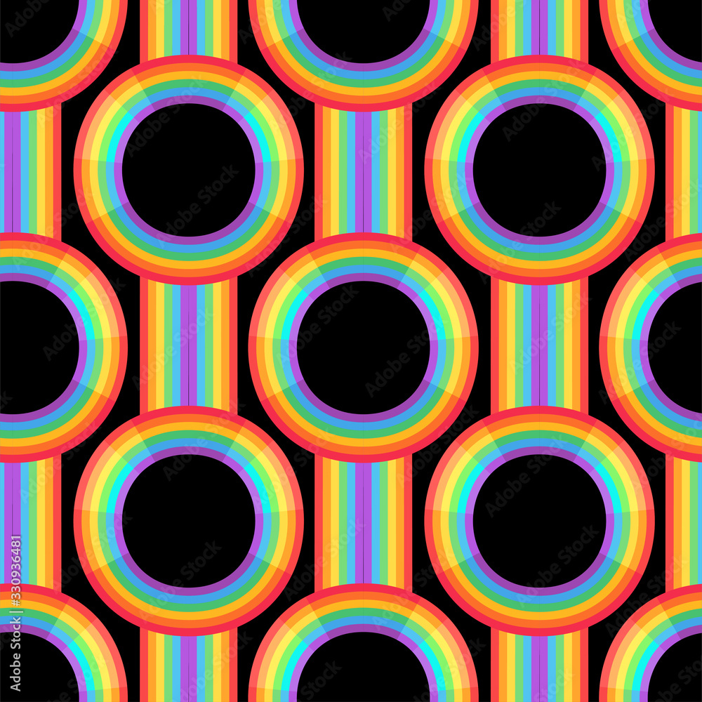 Rainbow background. Retro seamless pattern the 50s and 60s inspired ...
