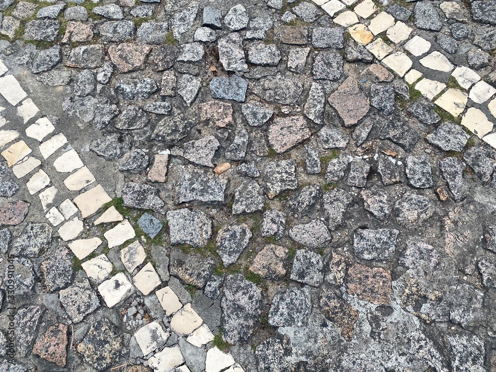 Asia China Macau Street Mosaic Macao Ruins of St. Paul Pattern Texture ...
