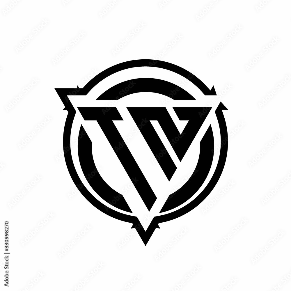 TN logo with triangle shape and circle with outline rounded design ...