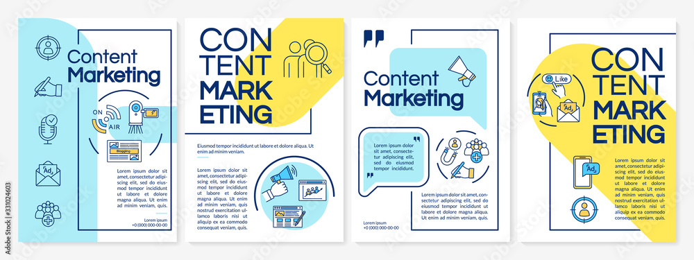 Content marketing tools brochure template. Inbound vs outbound model ...