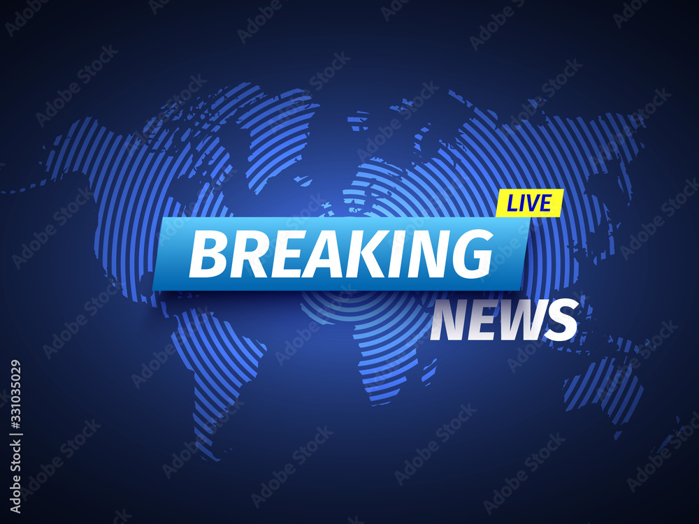 Breaking news background with world map. Vector illustration. Stock ...