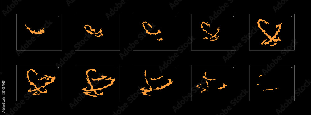 Стоковое векторное изображение «Shine dust spark animation effect ...